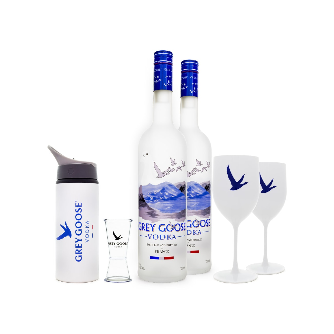 Combo 2 Vodka Grey Goose 750ml + Squeeze + Dosador + 2 Taças - Espaço ...