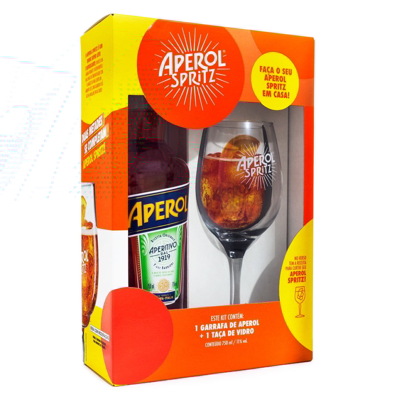 Kit Aperol 750ml + Taça de Vidro - Espaço Prime Bebidas