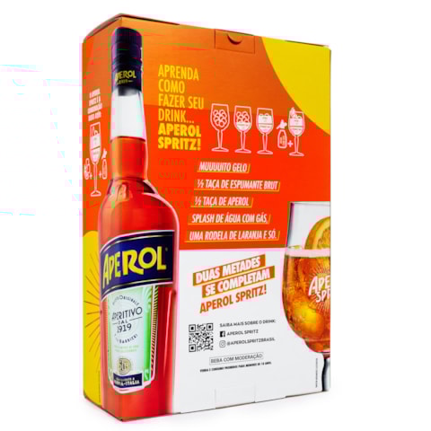 Kit Aperol 750ml + Taça de Vidro - Espaço Prime Bebidas