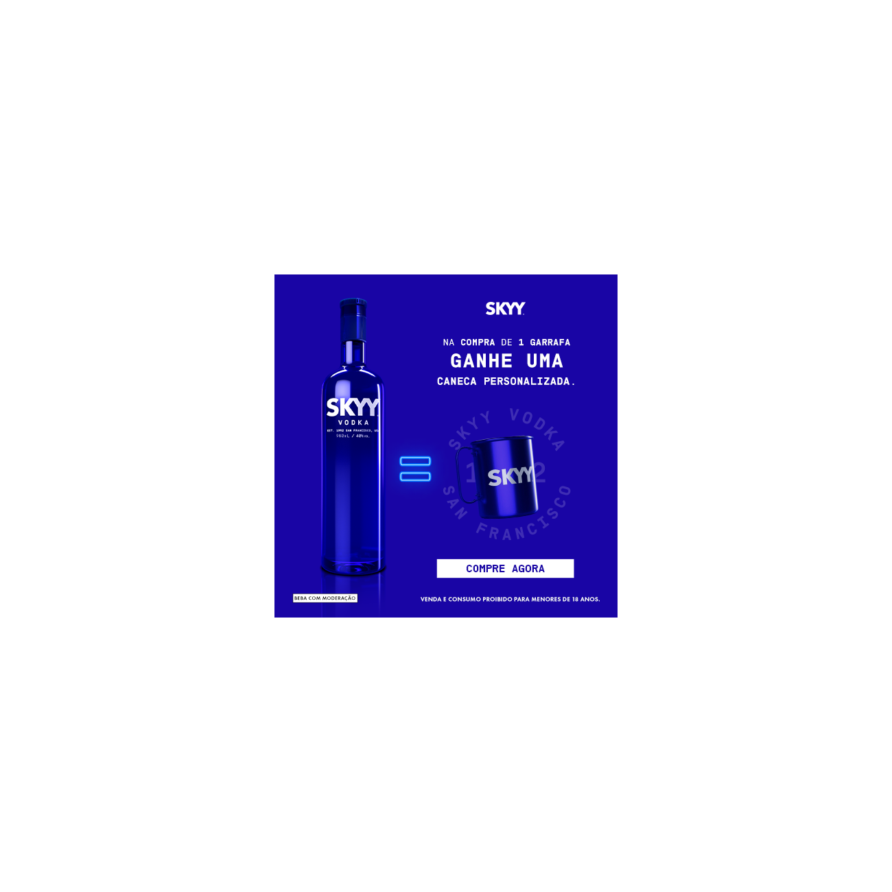 SKYY Vodka 980ml + Caneca Moscow Mule 350ml - Espaço Prime Bebidas
