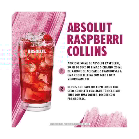Vodka Absolut Raspberri (Framboesa) 750ml - Espaço Prime Bebidas